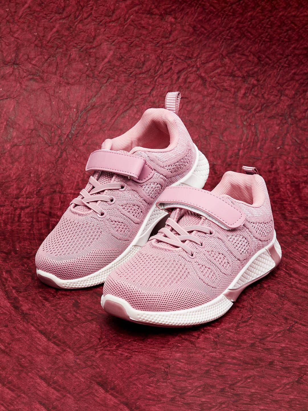Buy Max Girls Pink Woven Design Velcro Closure Sneakers - Casual Shoes ...