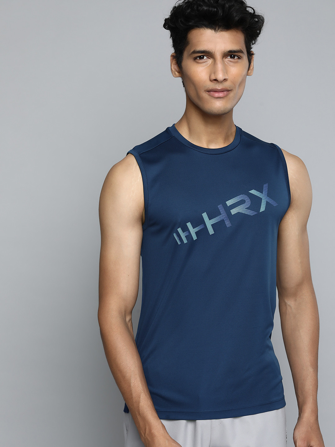 Buy HRX By Hrithik Roshan Training Men Estate Blue Rapid Dry Brand ...
