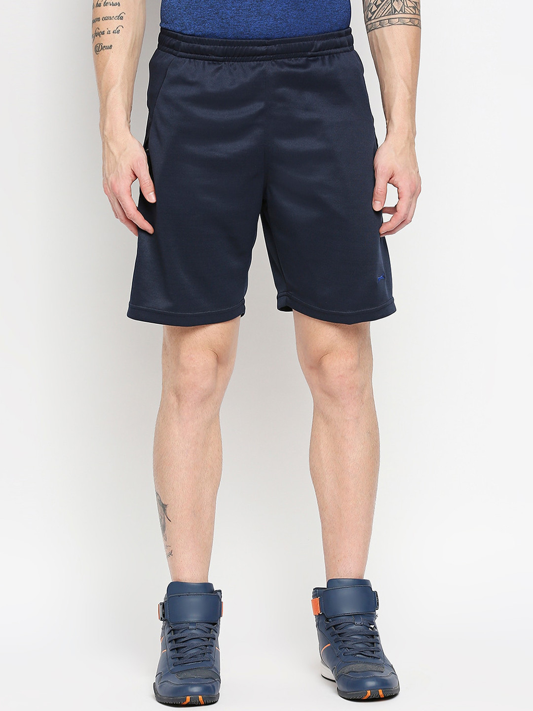 Buy Black Panther Men Navy Blue Running Sports Shorts - Shorts for Men ...