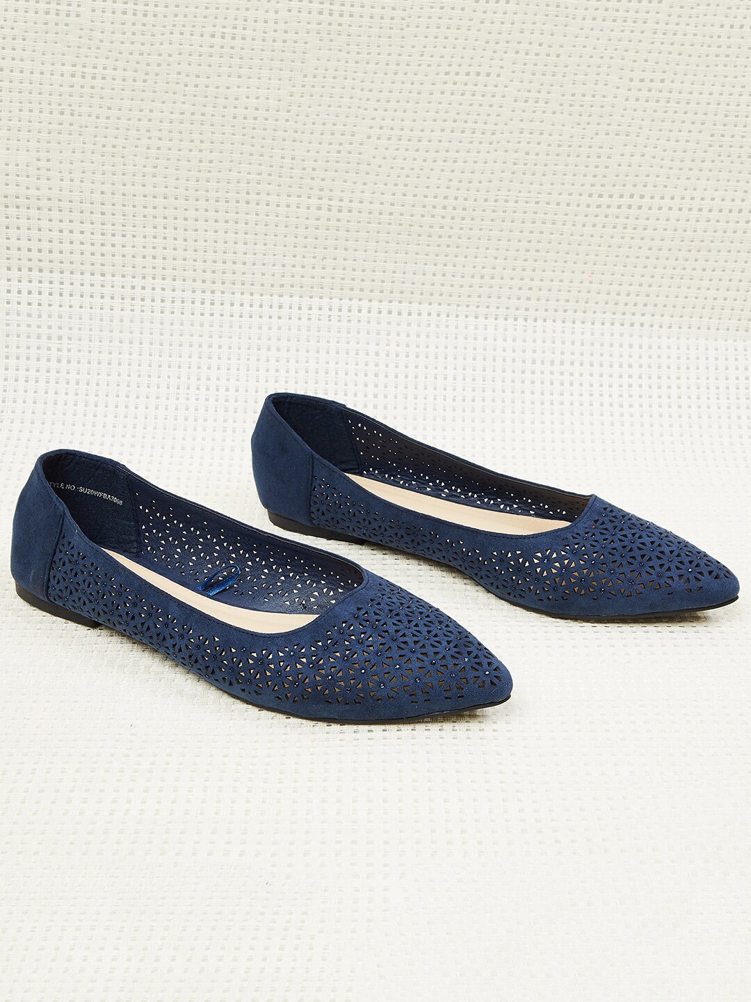 Buy Max Women Navy Blue Ballerinas With Laser Cuts Flats Flats For Women 17214260 Myntra