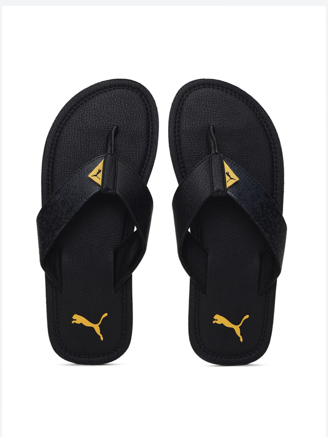 Buy Puma Men Black & Yellow Thong Flip Flops - Flip Flops for Men ...