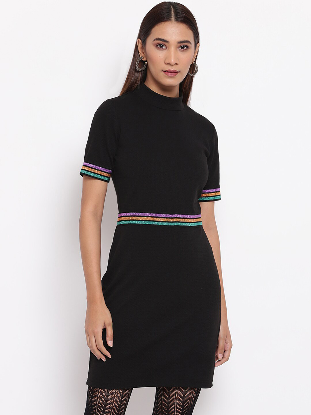 Buy Radka Women Black Solid Bodycon Mini Dress - Dresses for Women ...