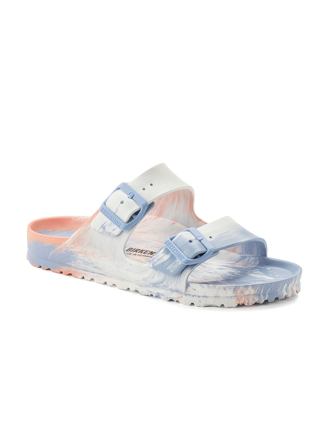 Buy Birkenstock Blue & Peach Coloured Arizona Essentials Regular Width ...