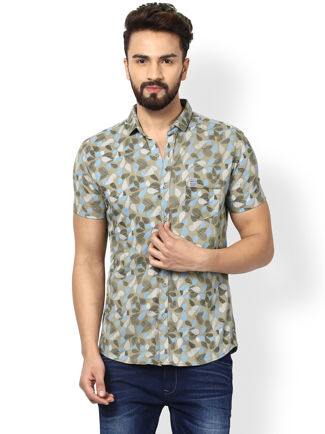Buy Mufti Men Multicoloured Slim Fit Printed Casual Shirt - Shirts for ...