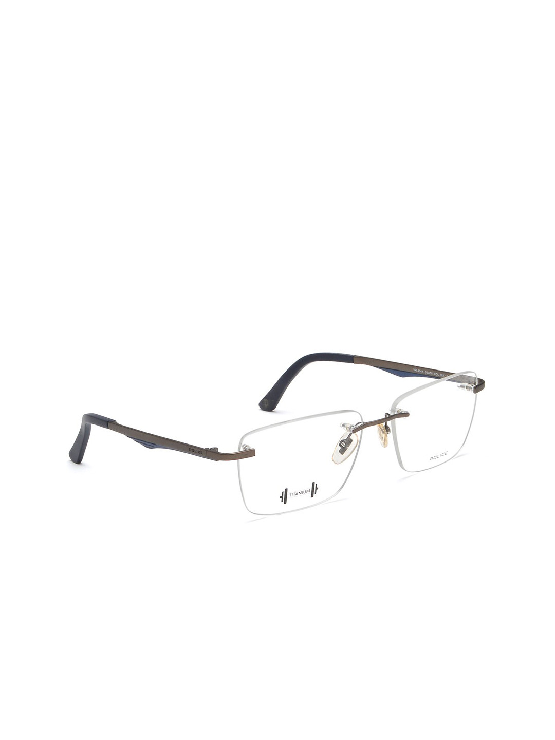 Buy Police Unisex Brown Solid Rimless Rectangle Frames - Frames for ...