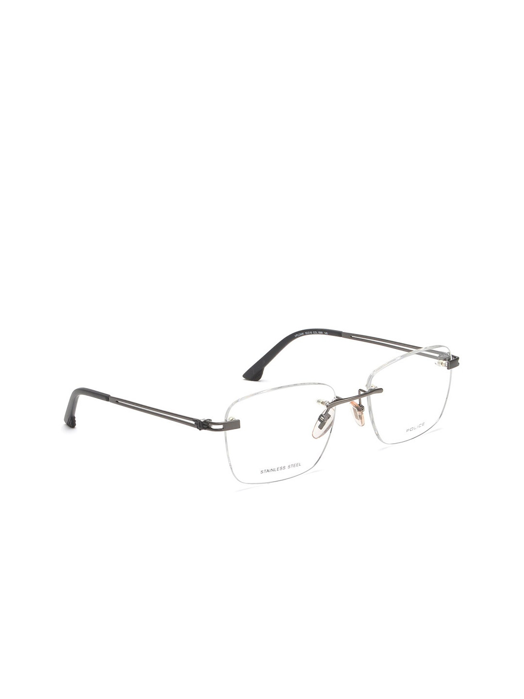 Buy Police Men White & Grey Rimless Square Frames - Frames for Men ...