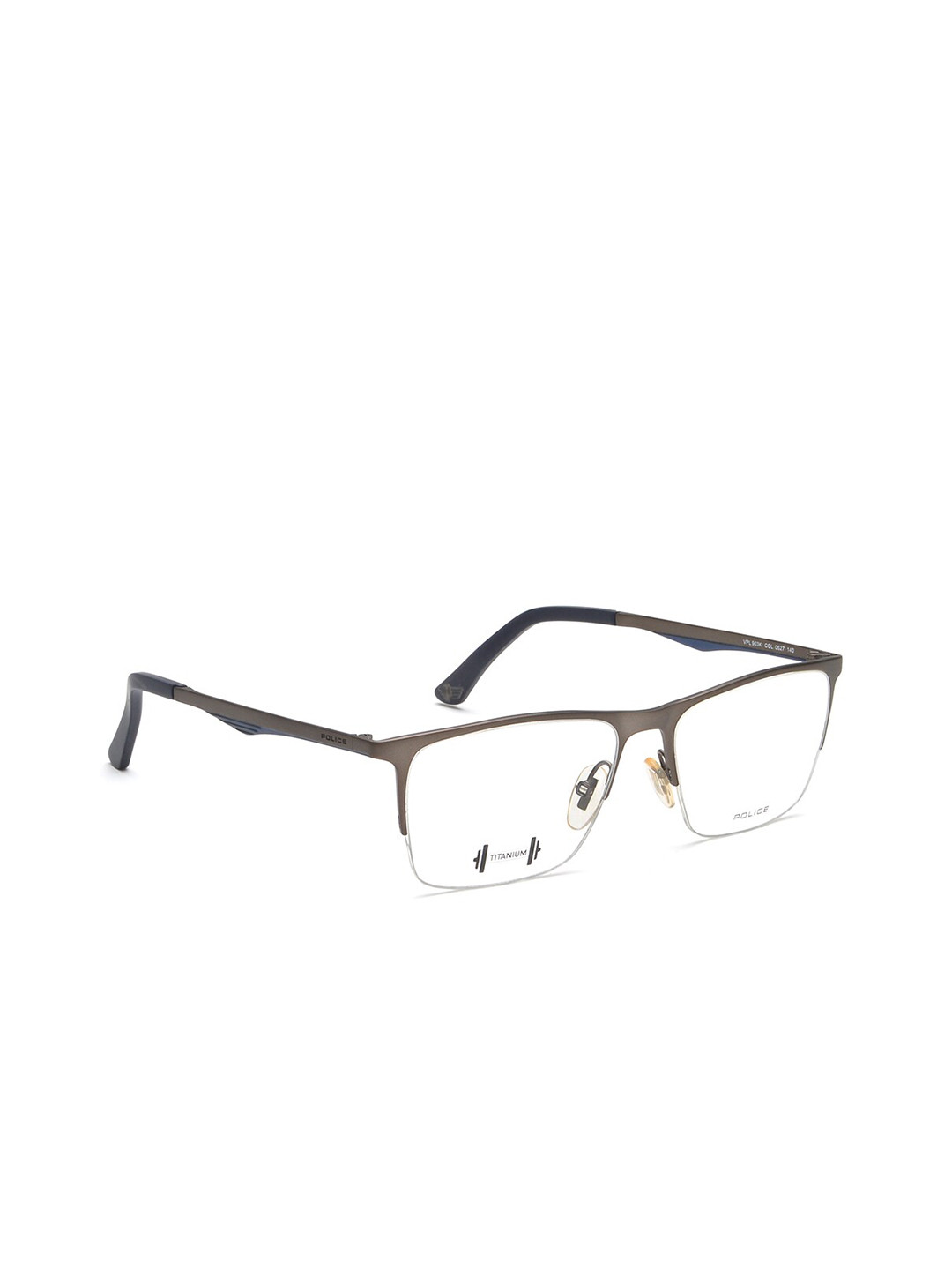 Buy Police Men Blue & Gunmetal Toned Half Rim Square Frames - Frames ...