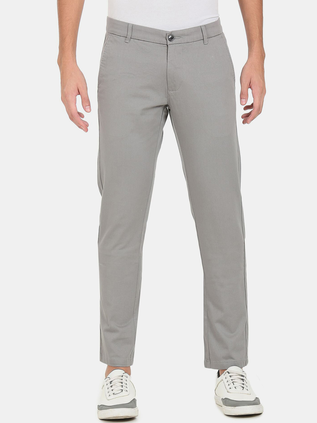 Buy Arrow Sport Men Grey Regular Fit Trousers - Trousers for Men ...