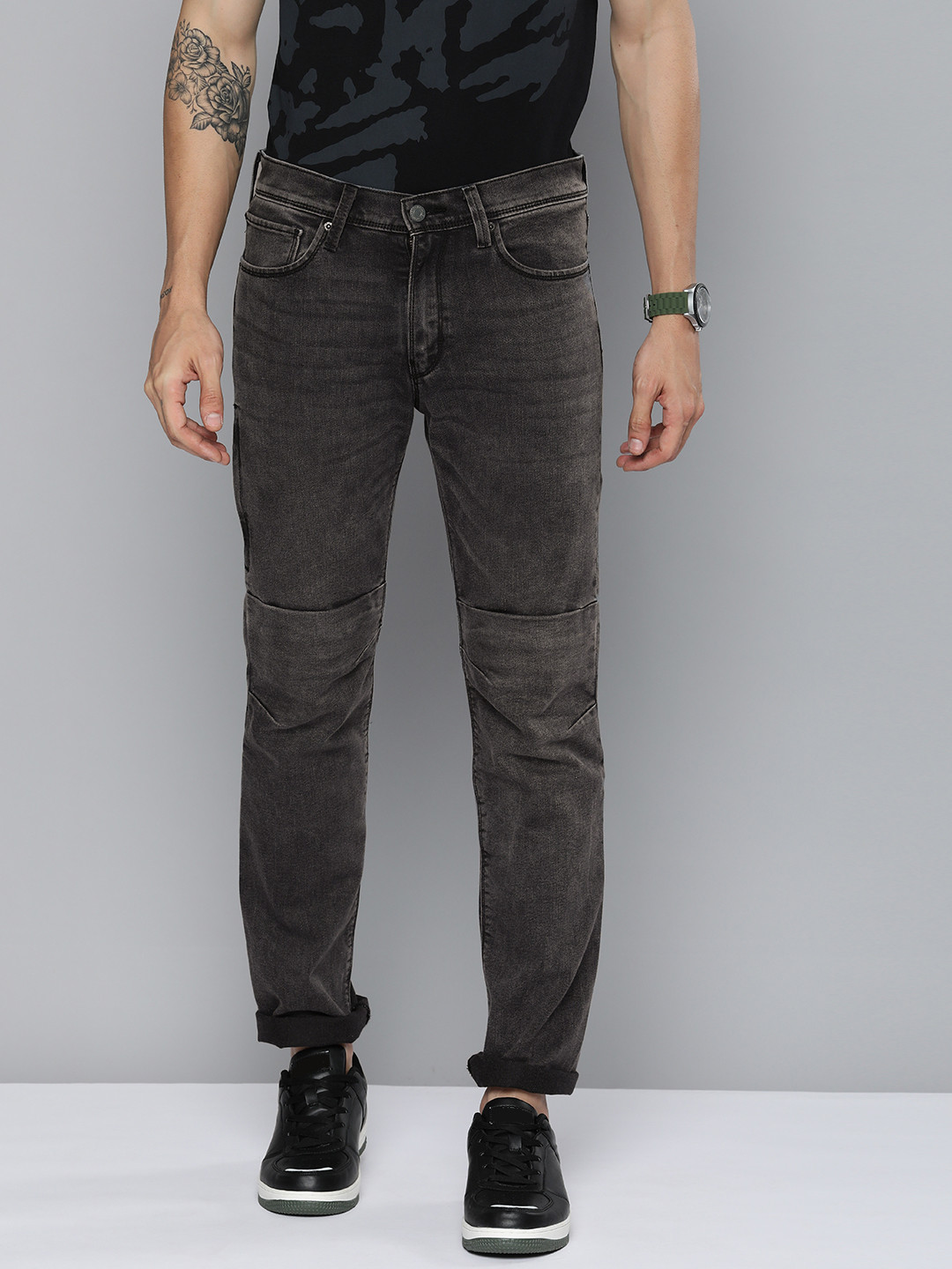 Buy Levis Men Black Light Fade Stretchable Slim Fit Mid Rise Casual ...
