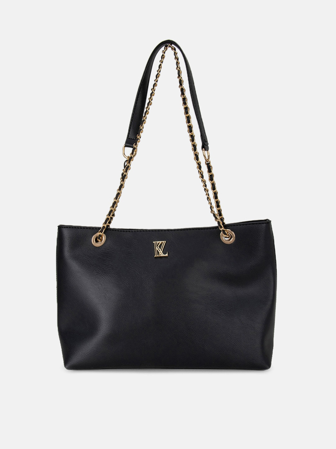 Buy Kazo Black Textured PU Structured Shoulder Bag - Handbags for Women ...