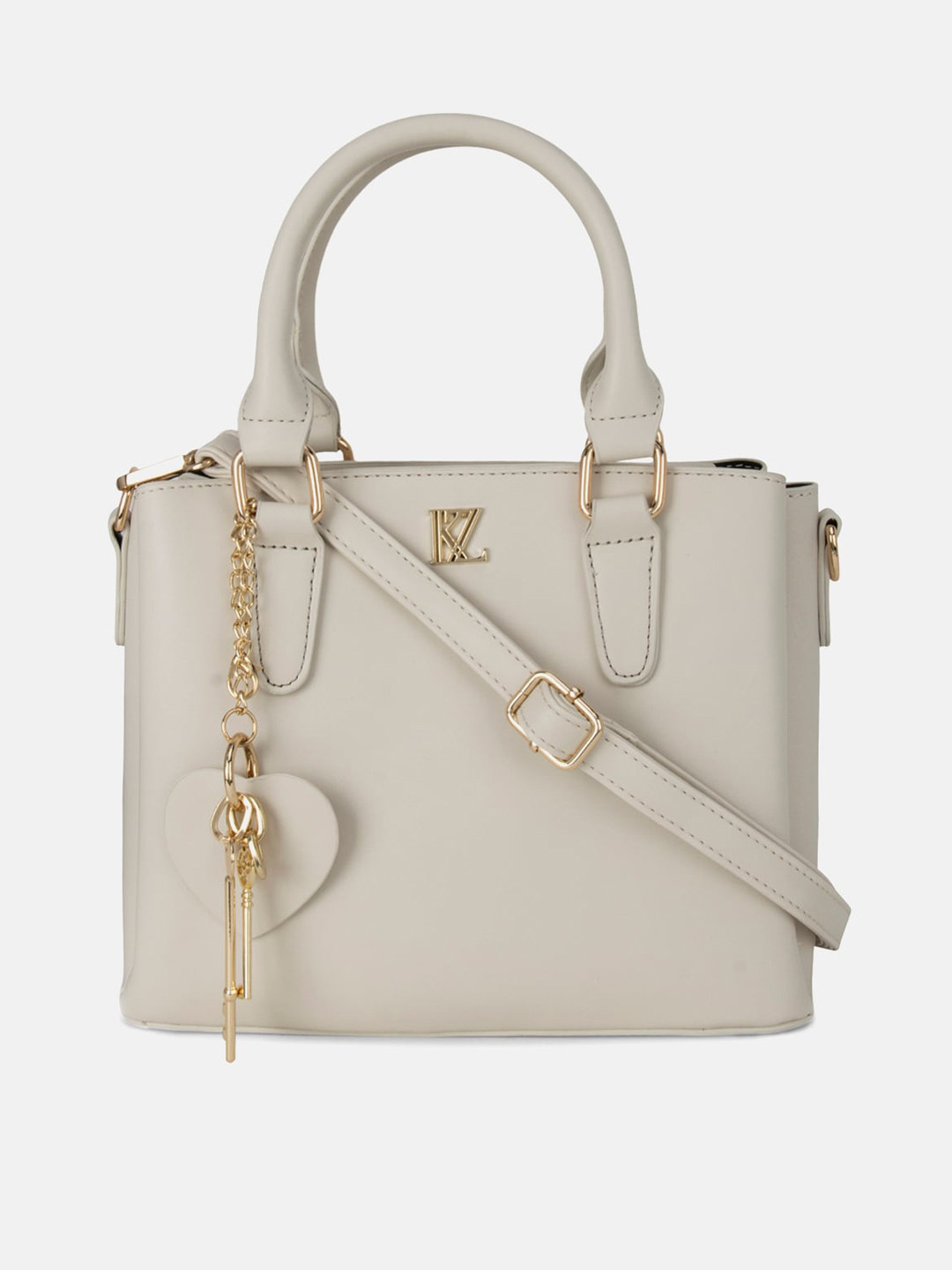 Buy Kazo Off White PU Structured Handheld Bag - Handbags for Women ...