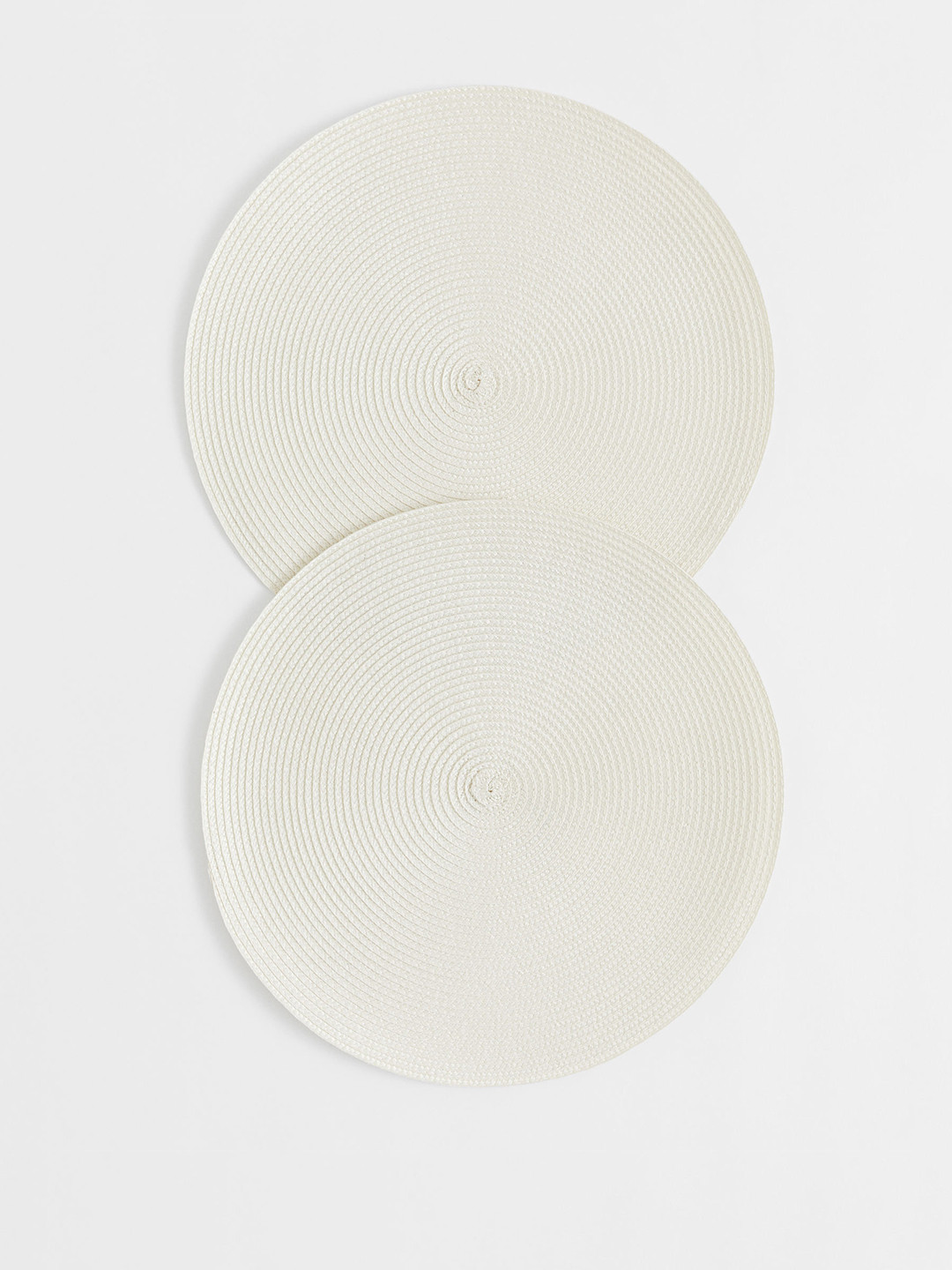 Buy H&M Pack Of 2 White Solid Round Table Mats - Table Placemats for ...