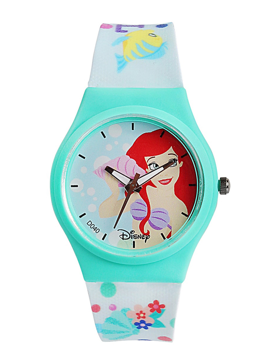 Buy Disney Kids Sea Green Dial & White Straps Disney Princess Analogue ...