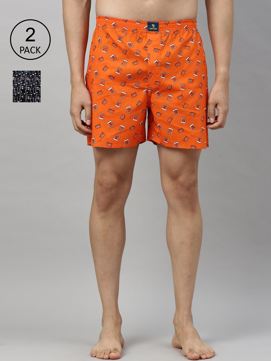 Buy Joven Men Pack Of 2 Printed Pure Cotton Boxers JB2PV BPPH - Boxers ...