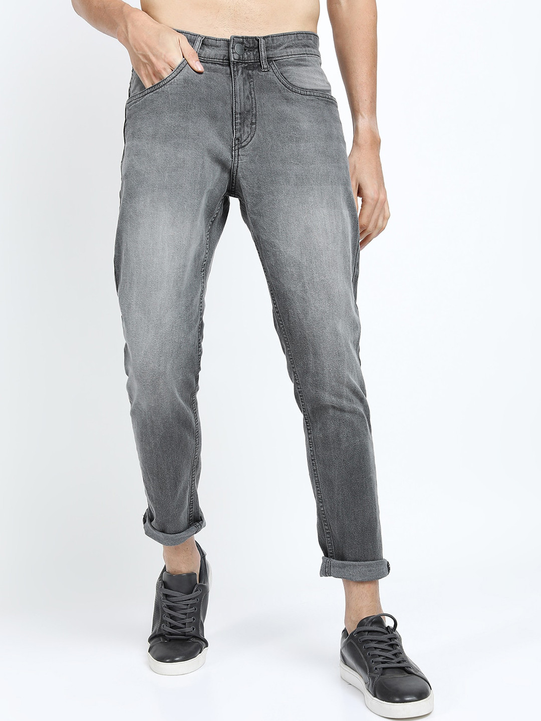 Buy KETCH Men Grey Tapered Fit Light Fade Stretchable Jeans - Jeans for ...