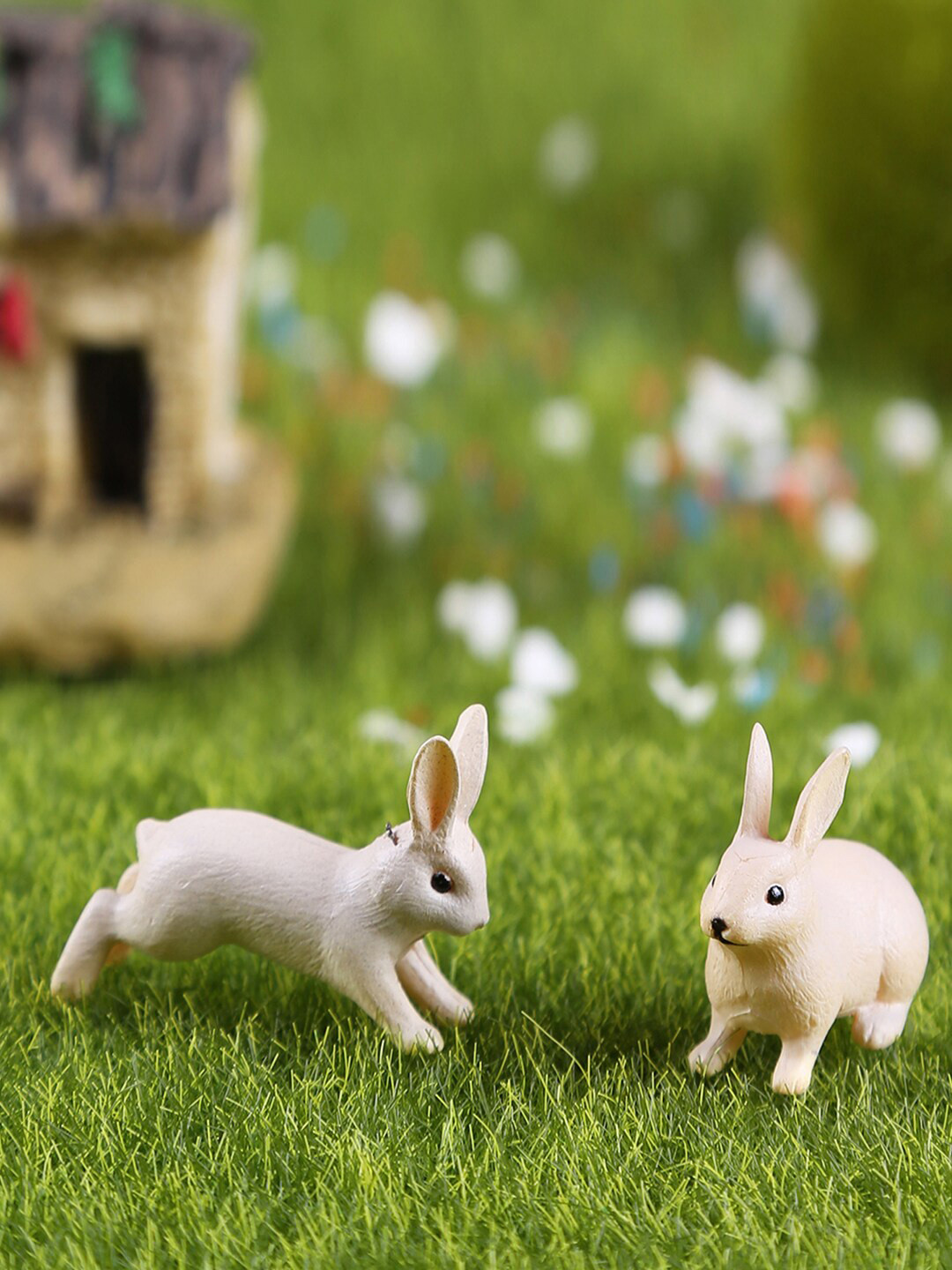 Buy TAYHAA Set Of 4 Off White Rabbits Garden Accessories - Garden ...
