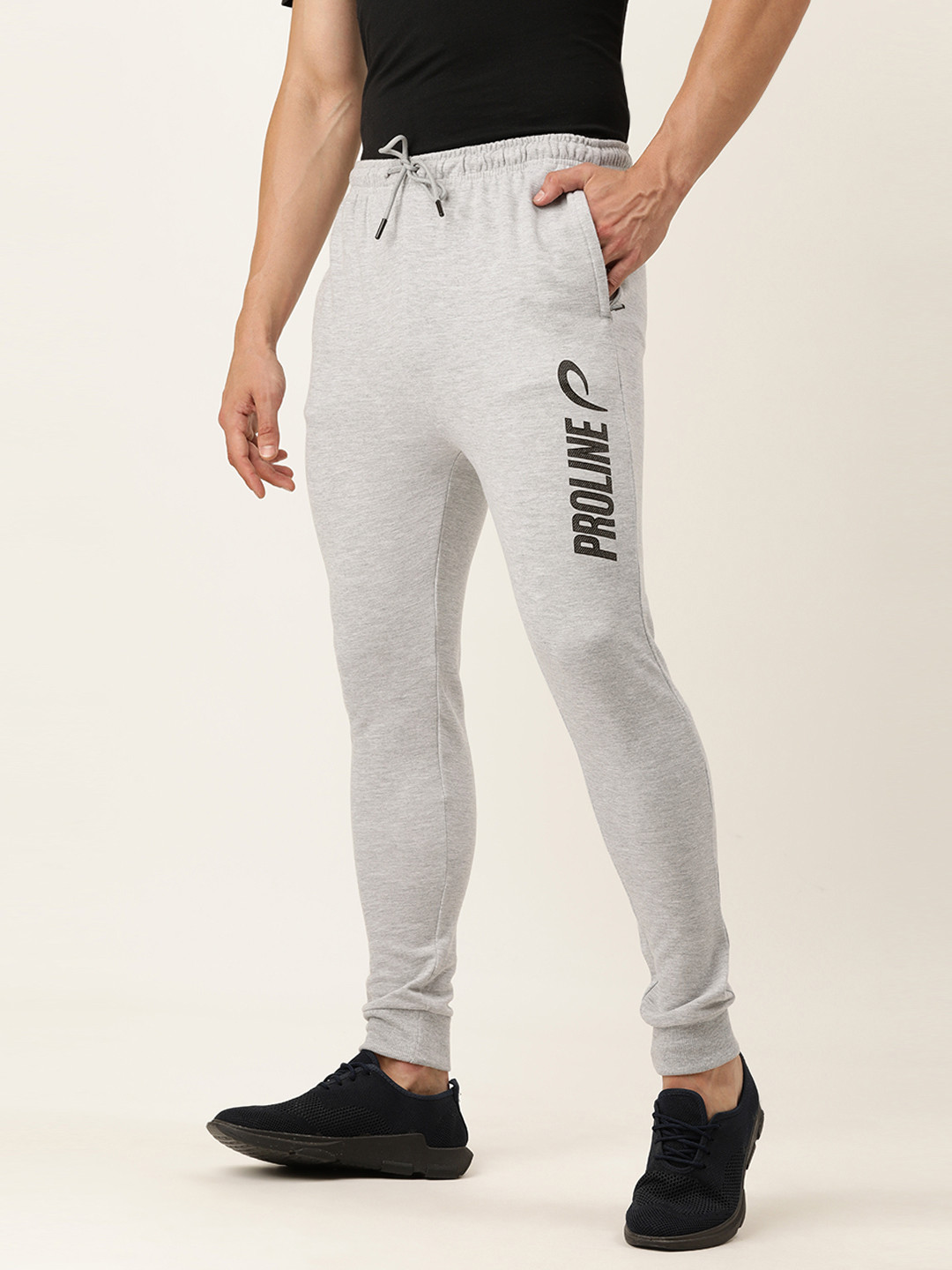 Buy Proline Active Men Light Grey Typography Printed Mid Rise ...