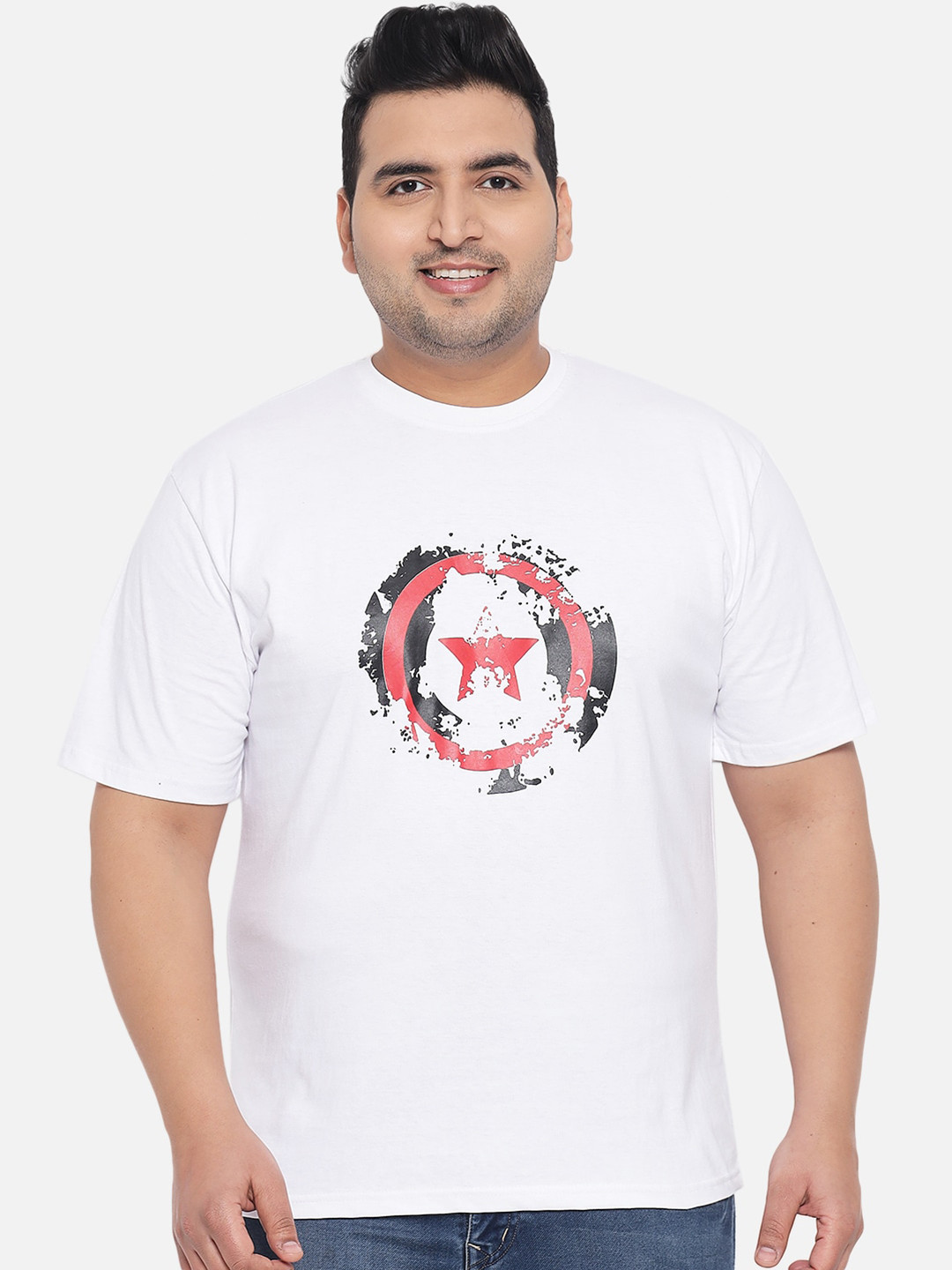 Buy KAY DEE Men Plus Size White Printed Cotton T Shirt - Tshirts for ...