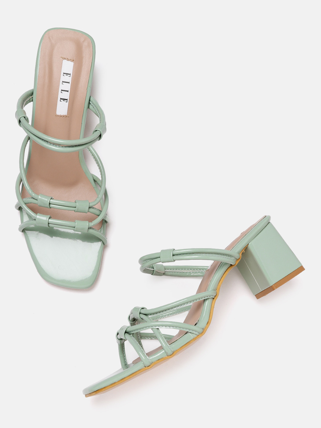 Buy ELLE Sage Green Solid Block Heels - Heels for Women 17294684 | Myntra