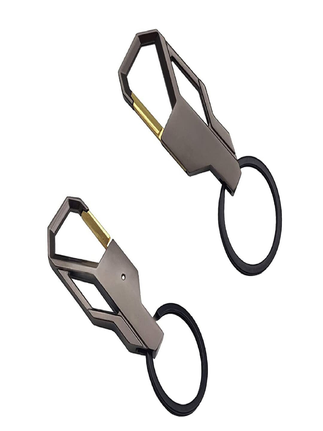 Buy CONTACTS Set Of 2 Grey Stainless Steel Heavy Duty Key Chains - Key ...