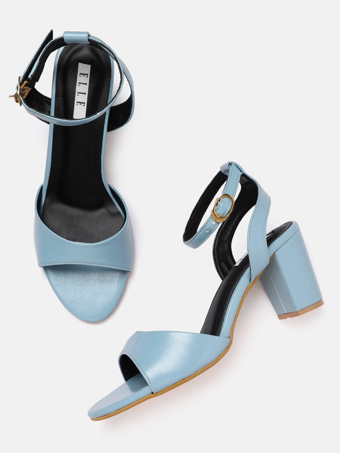 Buy ELLE Blue Solid Block Heels - Heels for Women 17295952 | Myntra