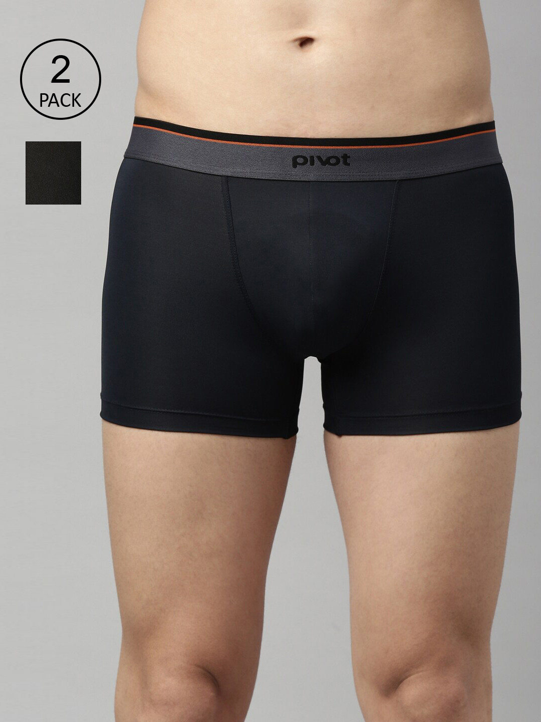 Buy Pivot Men Pack Of 2 Assorted Solid Mid Rise Trunks - Trunk for Men ...