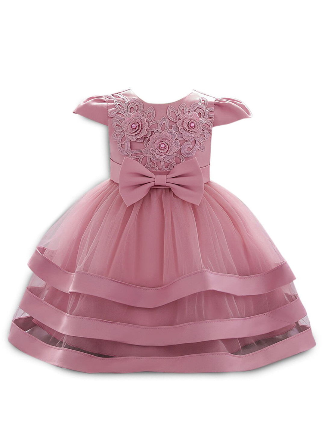 Buy Hopscotch Rose Layered Maxi Dress - Dresses for Girls 17301180 | Myntra