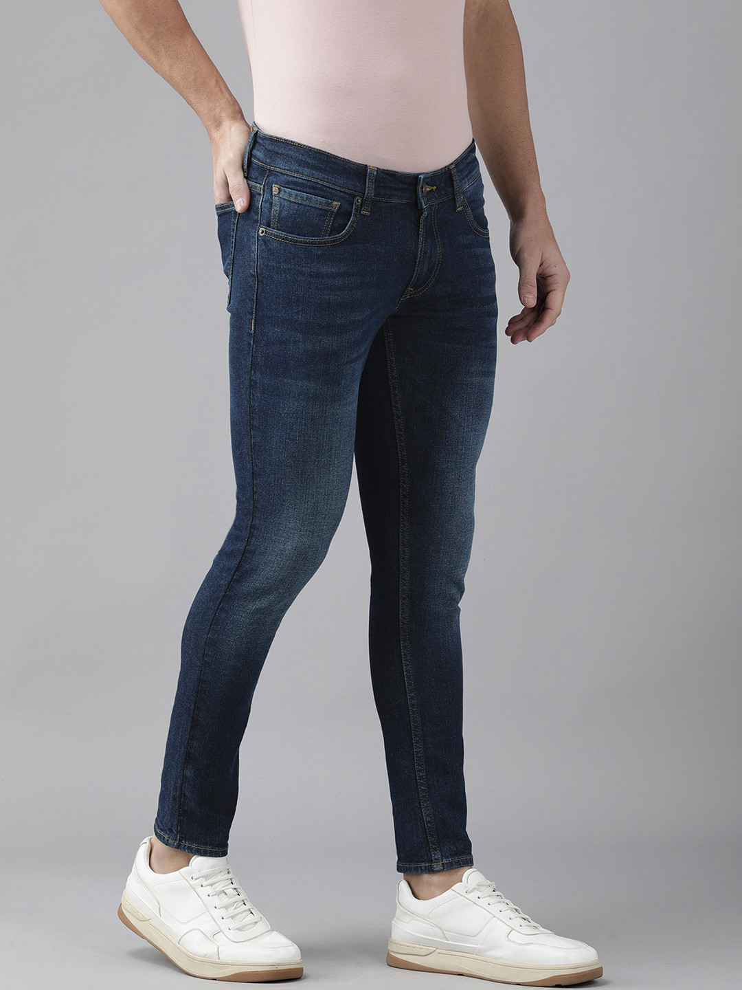 Buy SPYKAR Men Blue Super Skinny Fit Low Rise Light Fade Stretchable ...