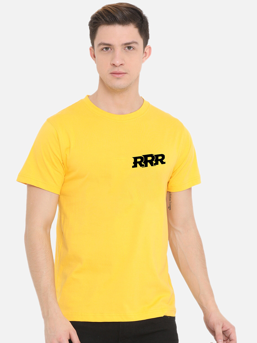 Buy Fully Filmy Men Yellow RRR Logo Printed T Shirt - Tshirts for Men ...