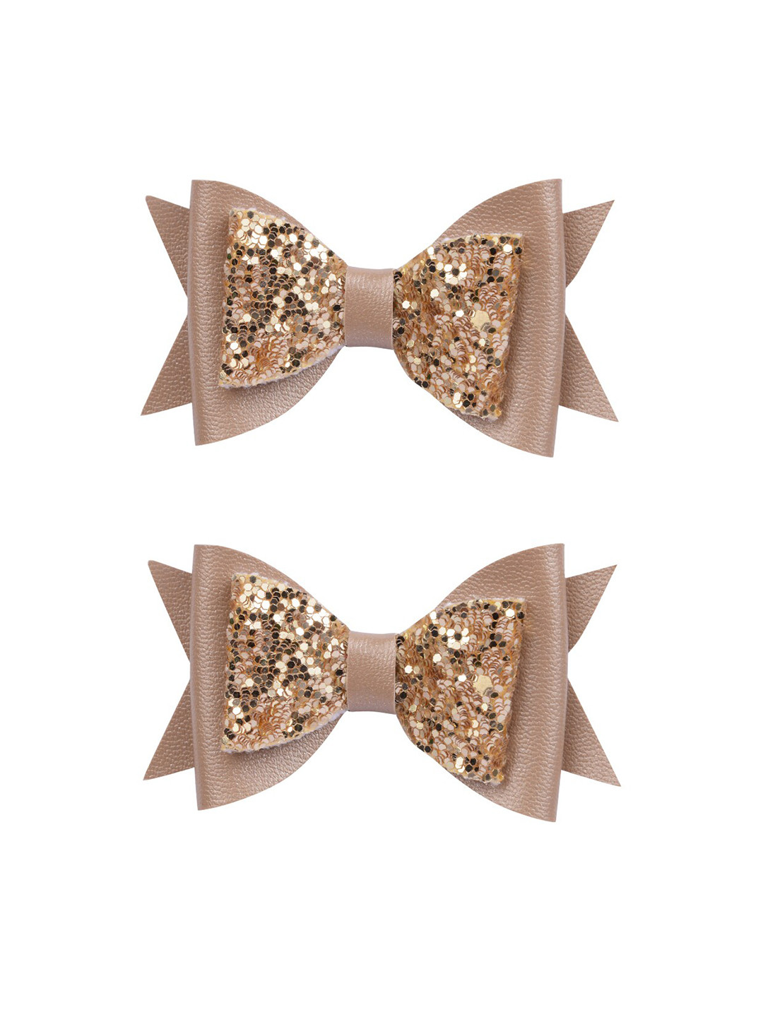 Buy Aye Candy Girls Gold Toned Set Of 2 Embellished Alligator Hair Clip ...