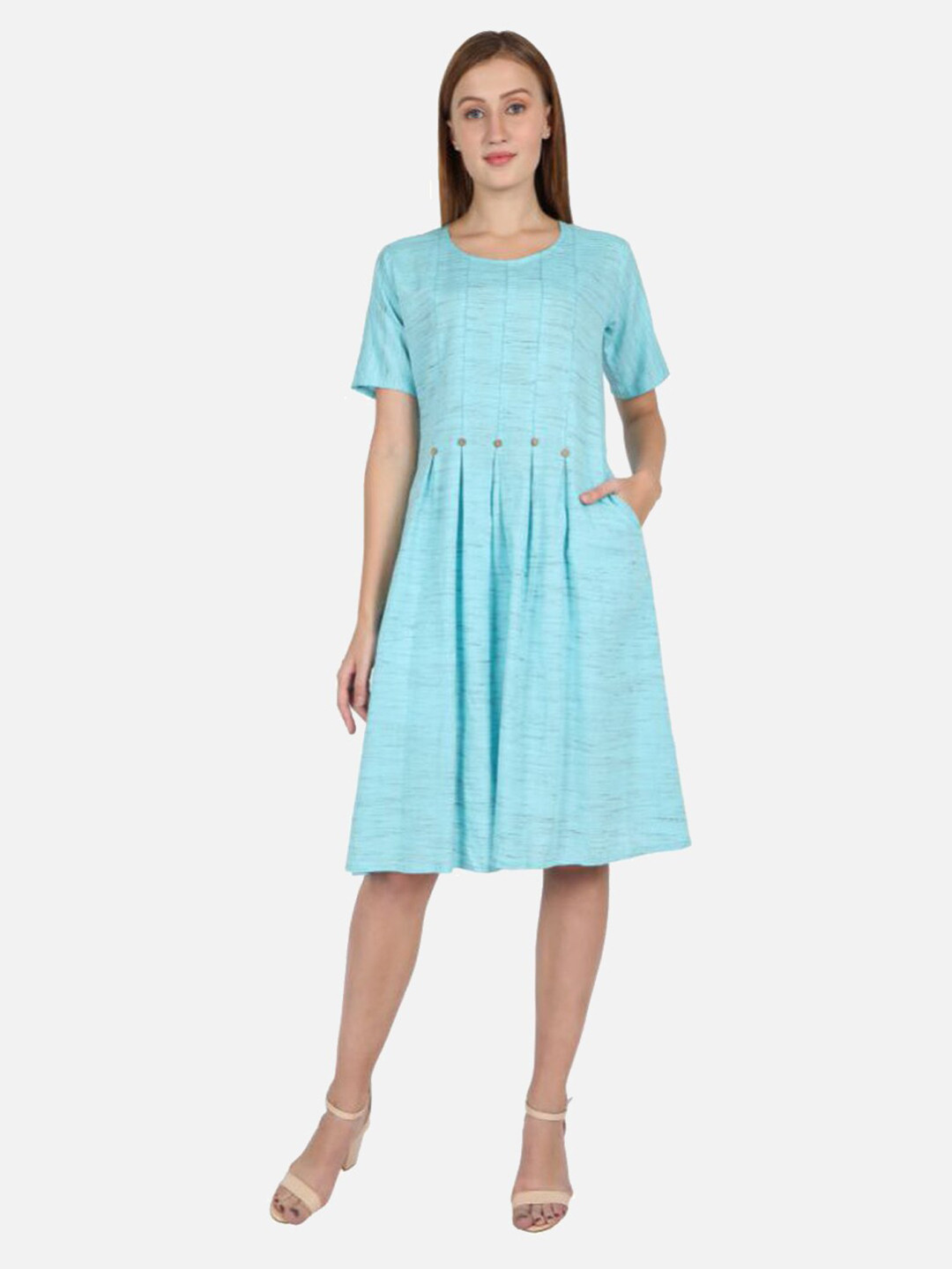 Buy SALWAR STUDIO Blue Cotton Dress - Dresses for Women 17309332 | Myntra