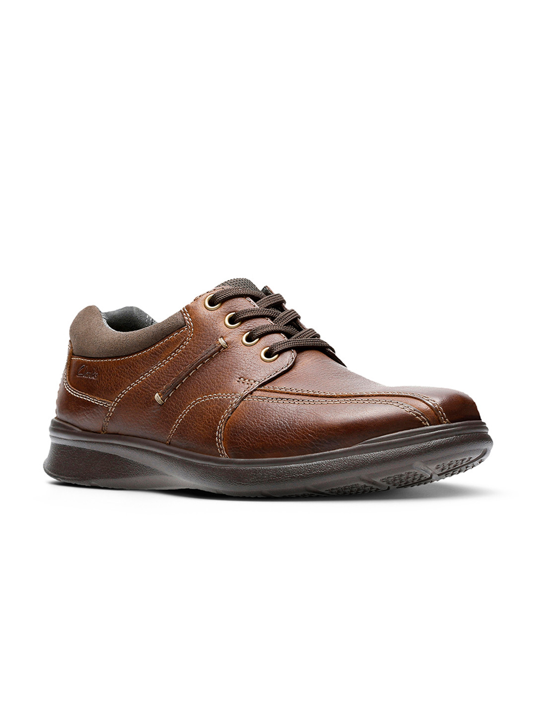 Buy Clarks Men Brown Perforations Leather Sneakers - Casual Shoes for ...