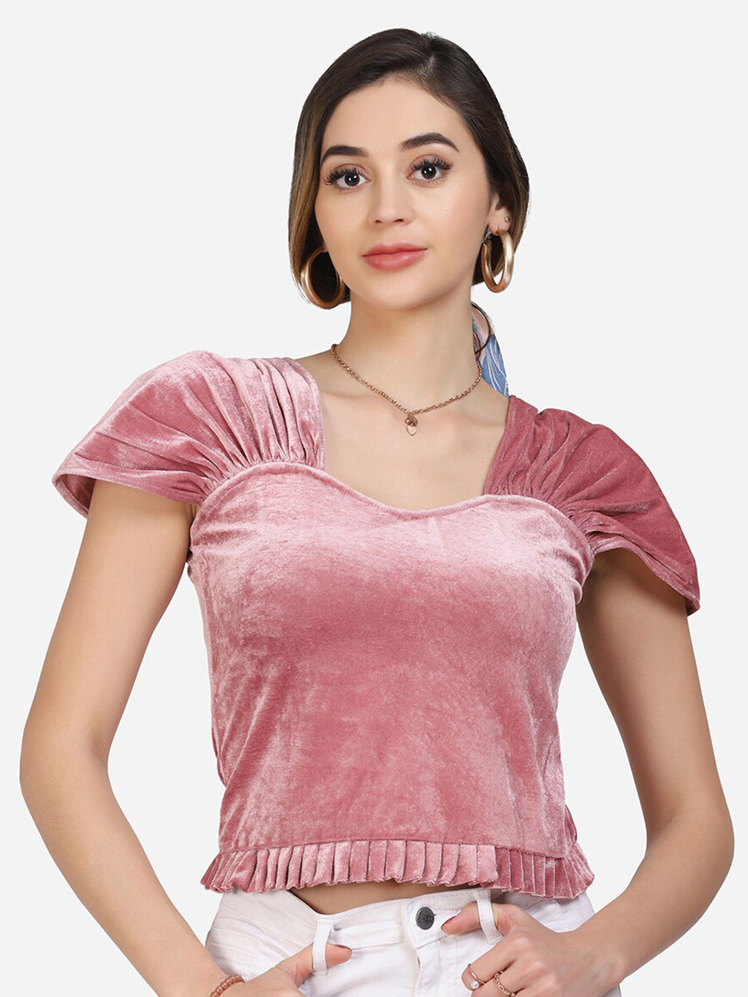 Buy Selvia Pink Velvet Crop Top - Tops for Women 17312860 | Myntra