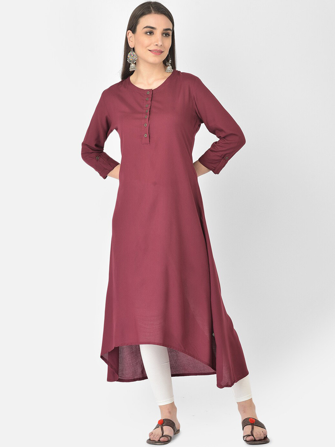 Buy Pistaa Women Magenta A Line Kurta - Kurtas for Women 17313792 | Myntra
