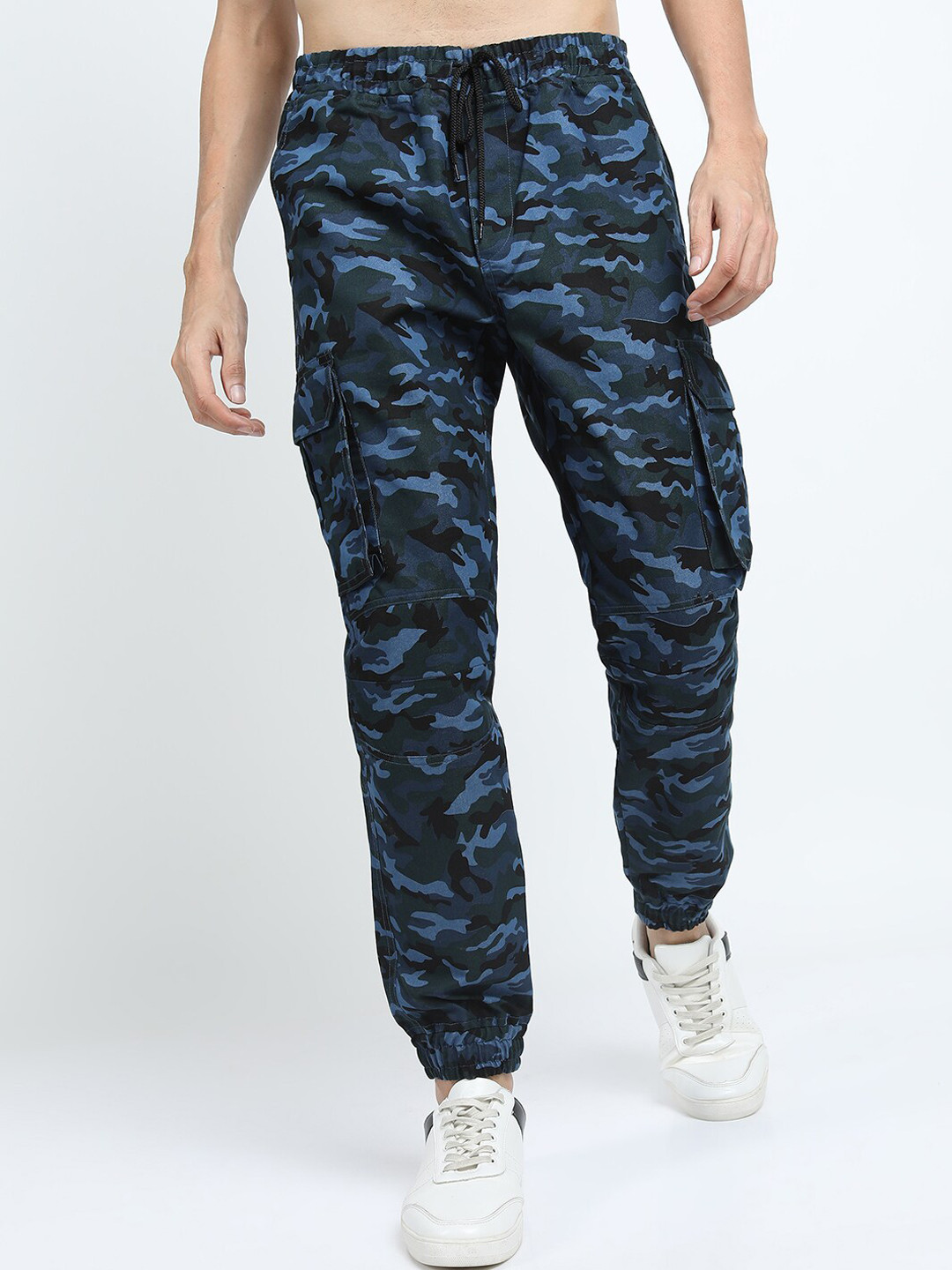 Buy KETCH Men Blue Camouflage Printed Joggers - Trousers for Men ...
