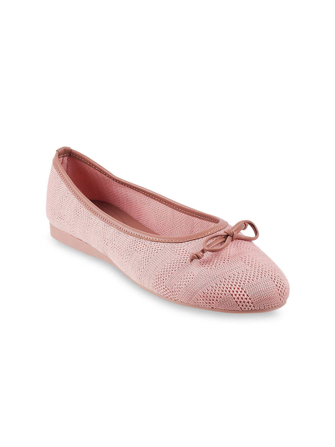 Buy Mochi Women Peach Coloured Ballerinas With Bows Flats - Flats for ...
