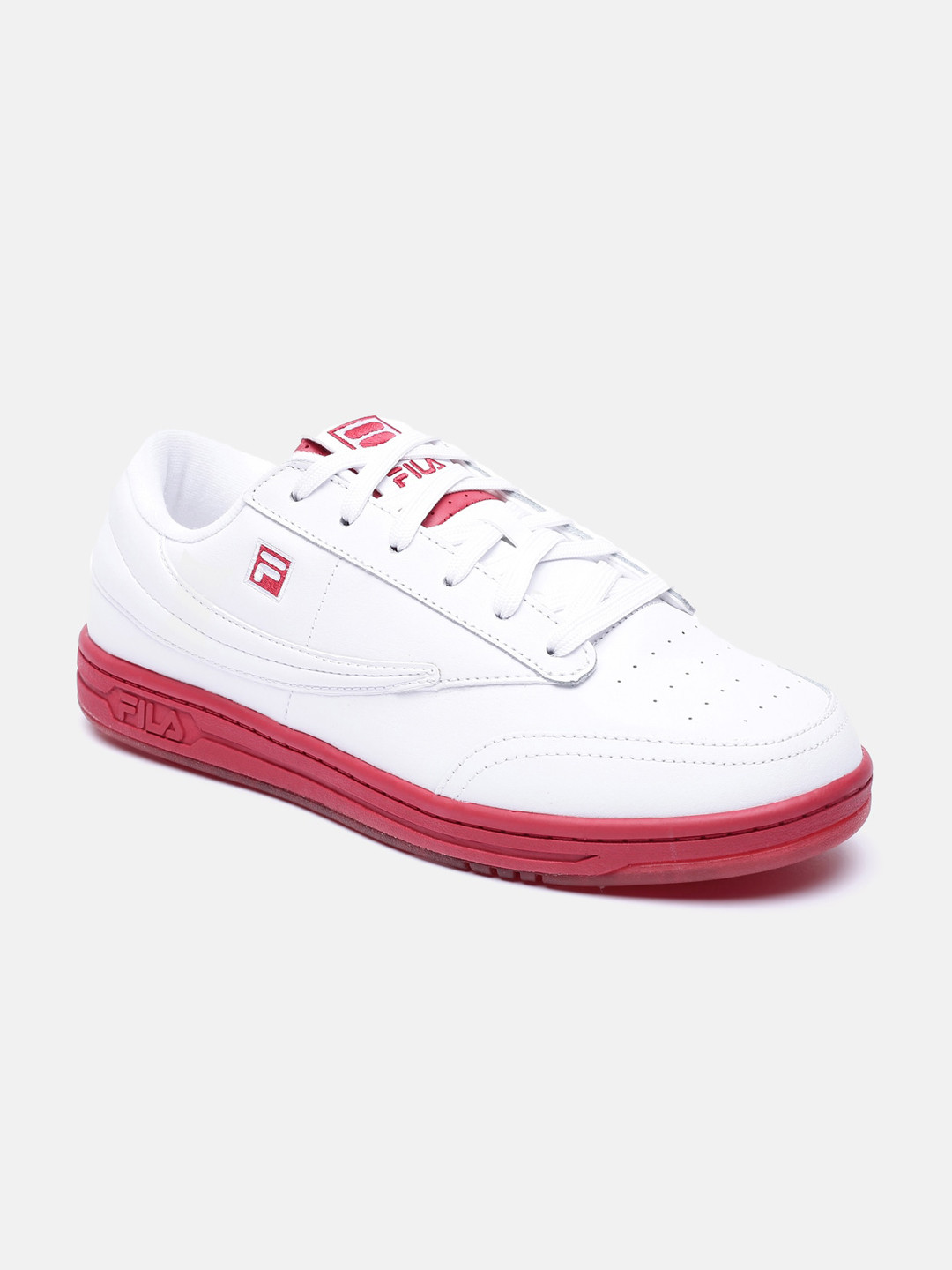 Buy FILA Men White & Red Colourblocked PU Sneakers - Casual Shoes for ...