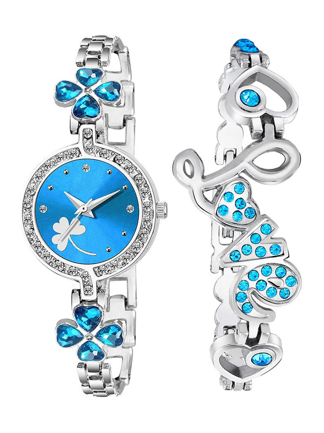 Buy Rage Enterprise Women Blue Embellished Dial Bracelet Style Analogue ...