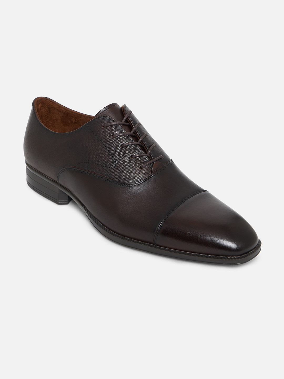 Buy ALDO Men Brown Solid Leather Formal Oxfords - Formal Shoes for Men ...