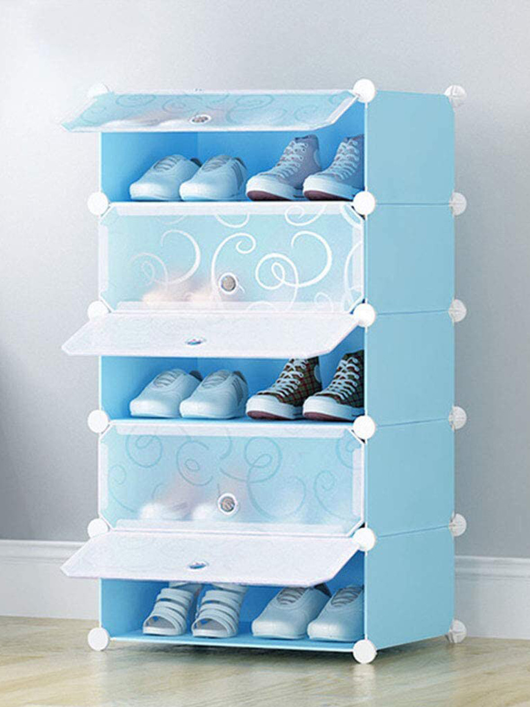Buy Sasimo Blue Solid Plastic Shoe Organizers - Organisers for Unisex ...