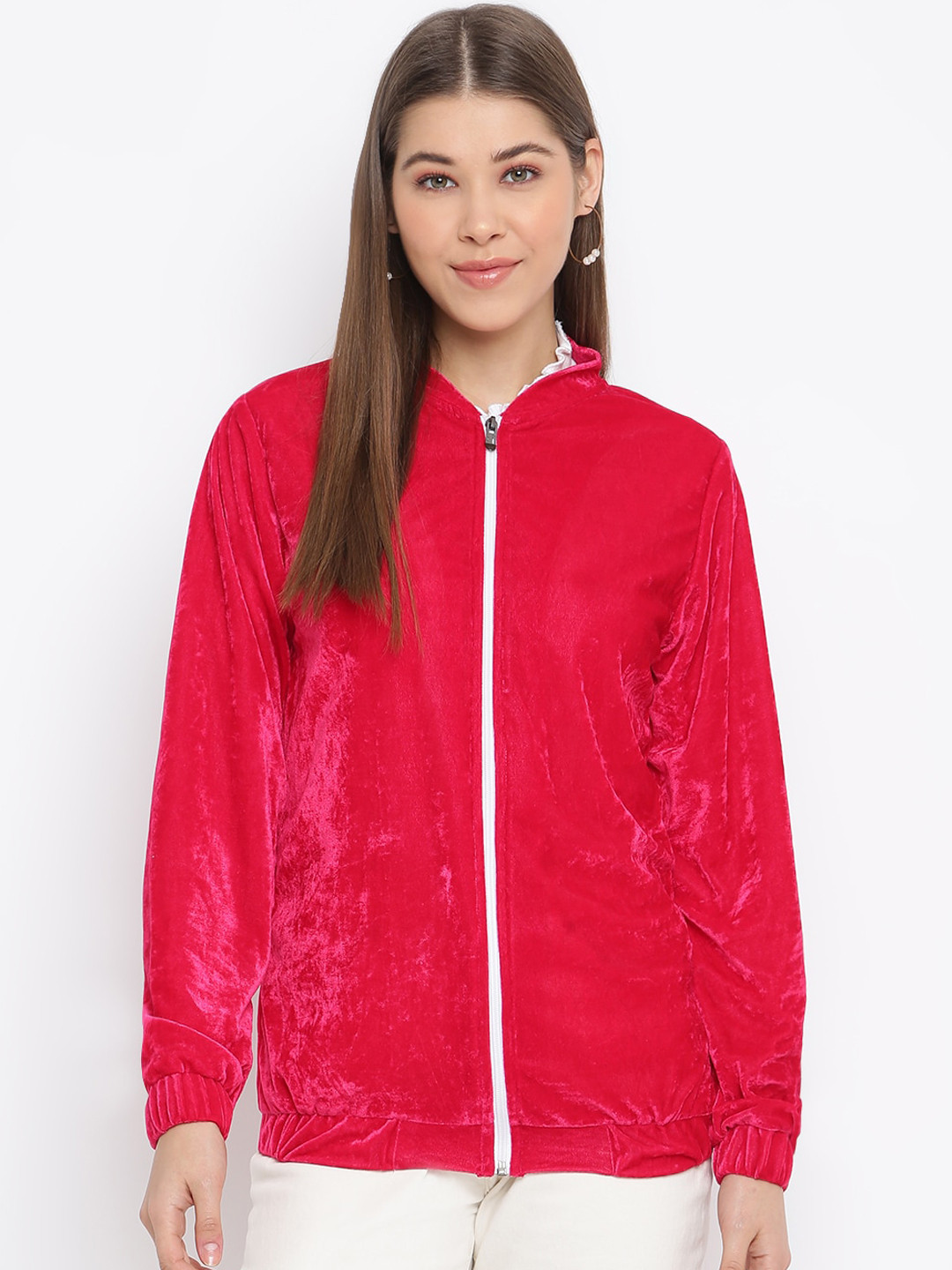 Buy Mayra Women Red Solid Tailored Jacket - Jackets for Women 17332166 ...