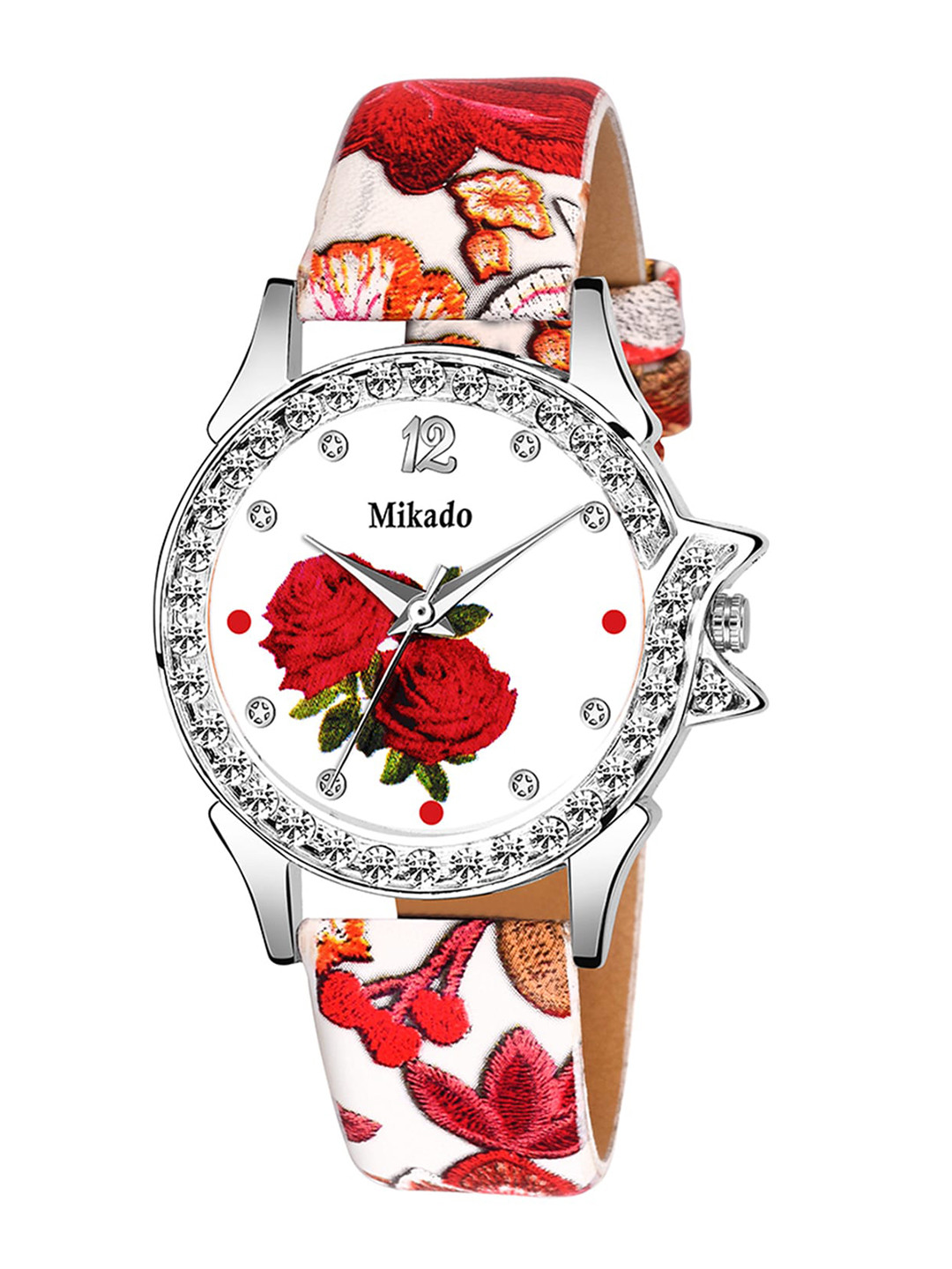 Buy Mikado Women Multicoloured Brass Printed Dial Wrap Around Straps ...
