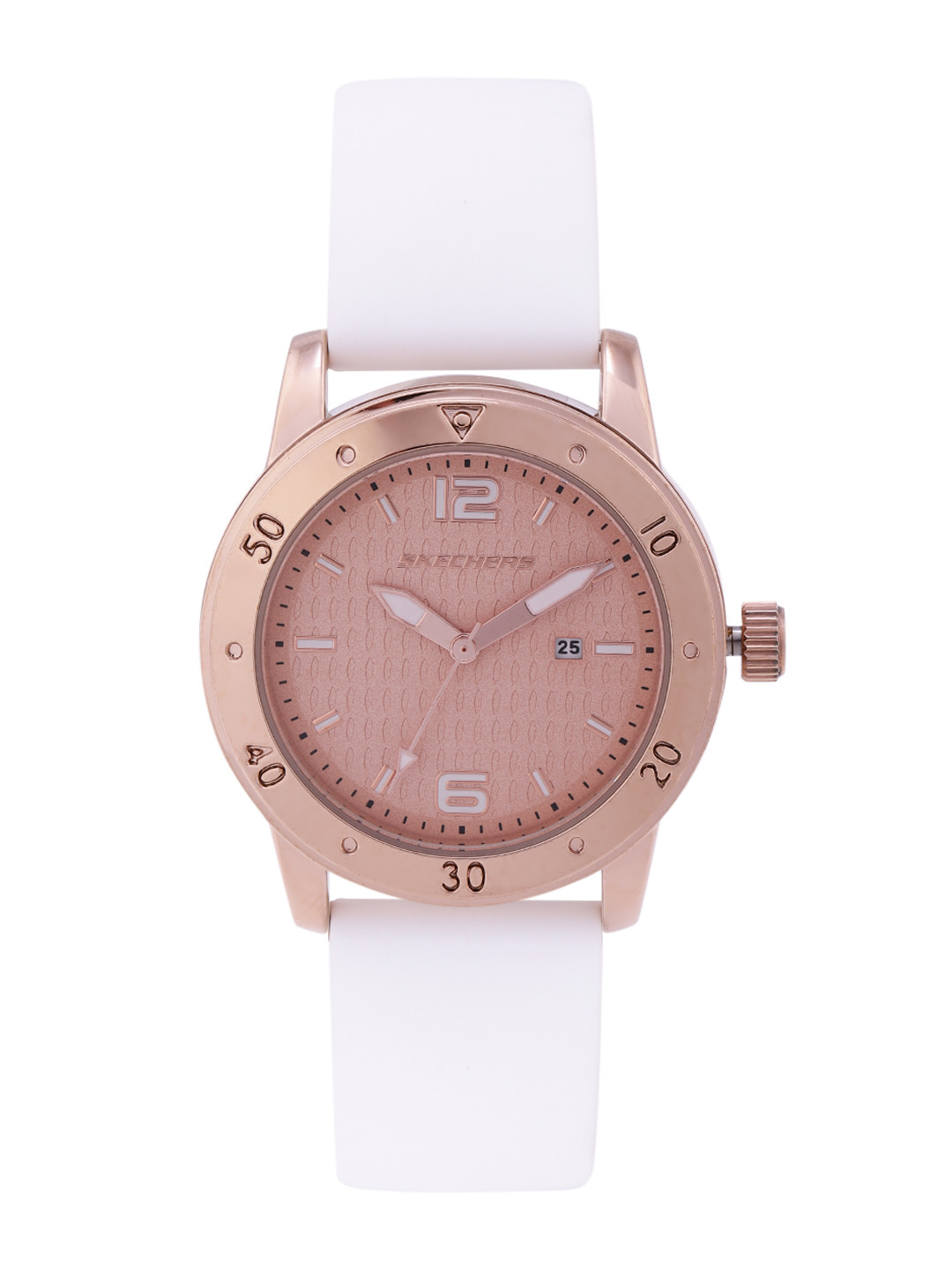 Buy Skechers Women Peach Coloured Dial & White Straps The Redondo ...