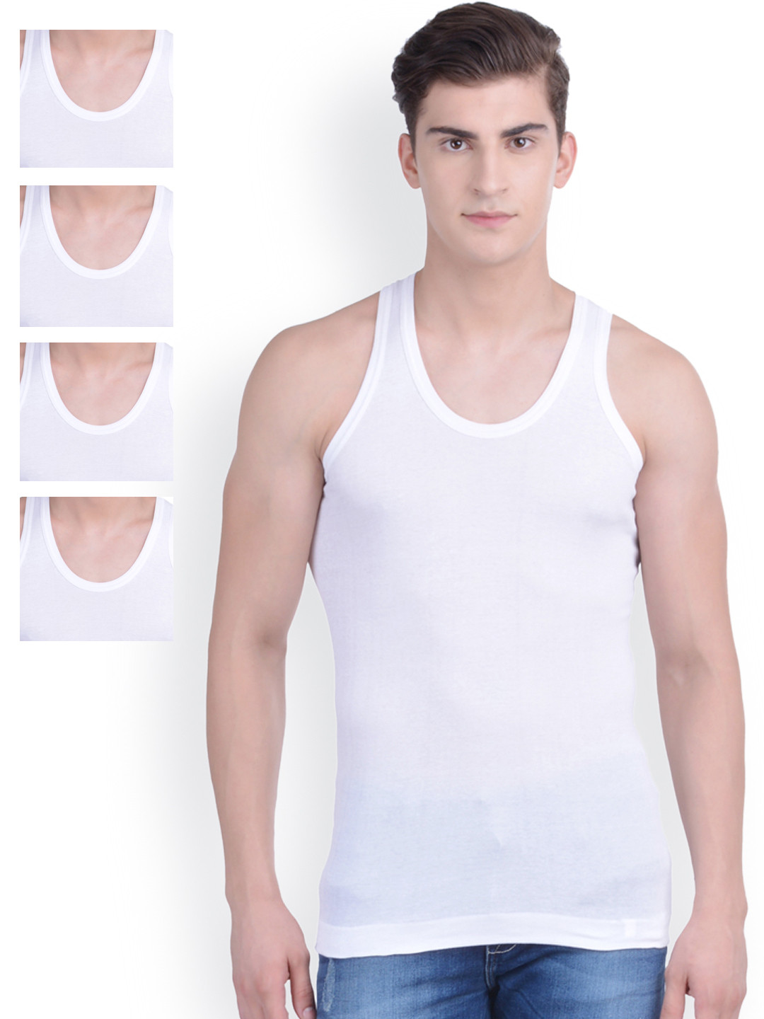 Buy Dollar Bigboss Pack Of 5 Innerwear Vests MDVE 05 PO5 - Innerwear ...