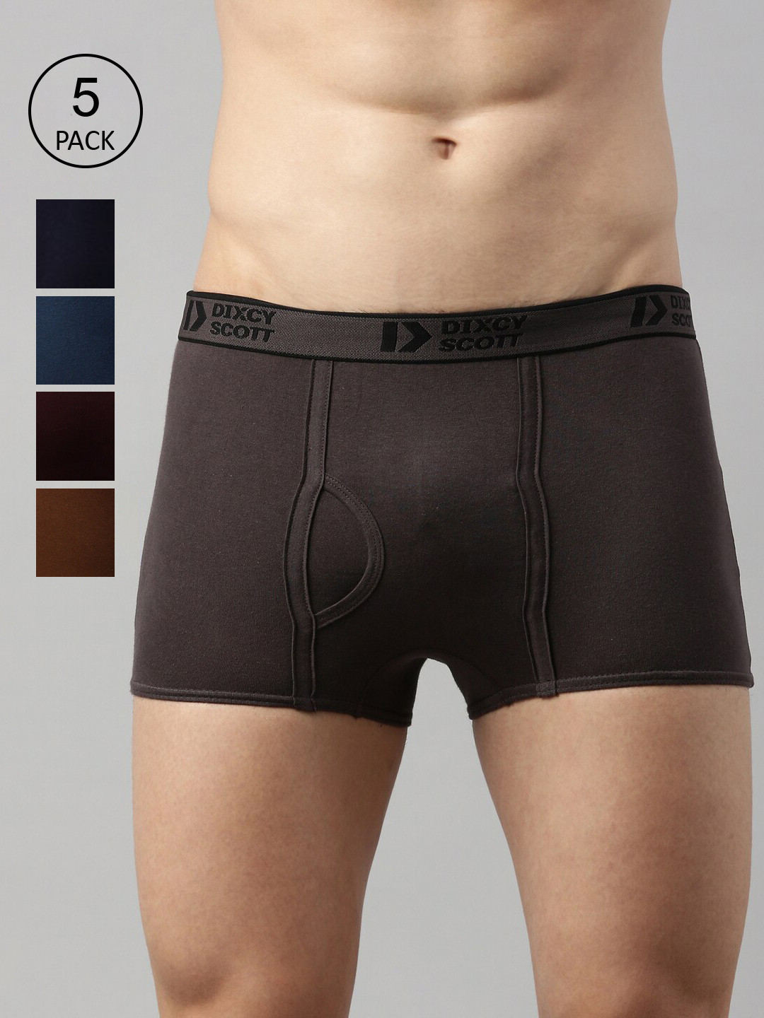 Buy DIXCY SCOTT Men Pack Of 5 Solid Antimicrobial Trunk DSO SWISH TRUNK P5 - Trunk for Men ...