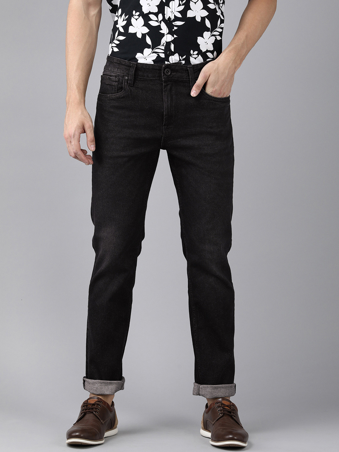 Buy Voi Jeans Men Black Urban Slim Fit Stretchable Jeans - Jeans for ...