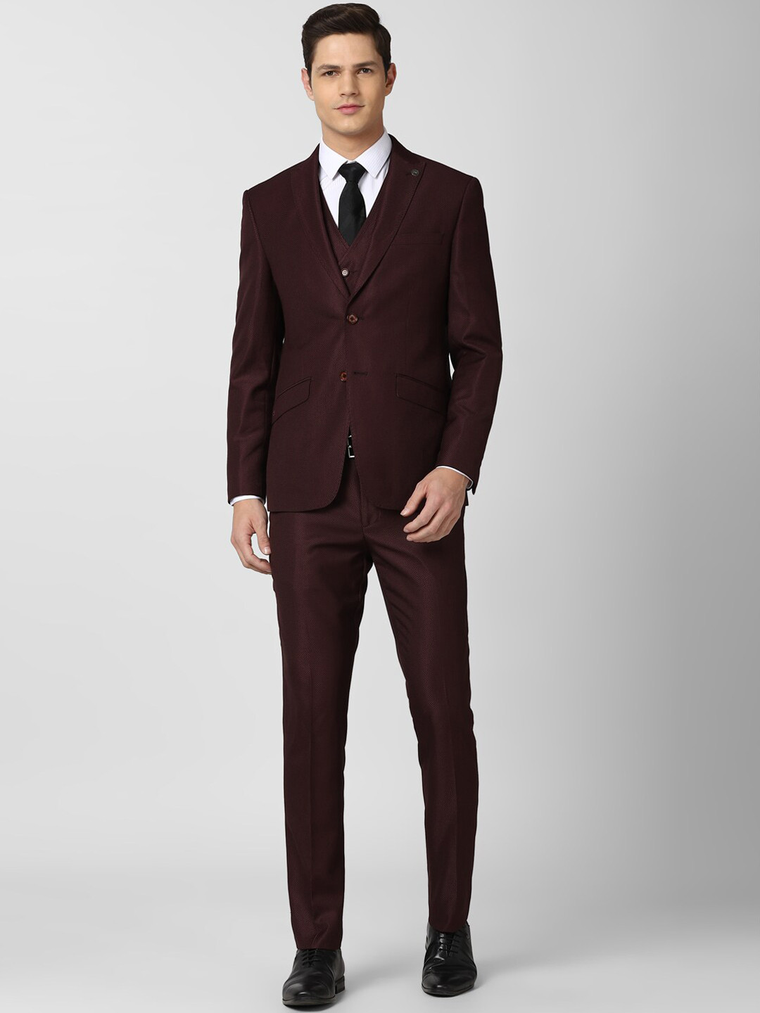 Buy Peter England Elite Men Brown Solid Suits Set - Suits for Men ...