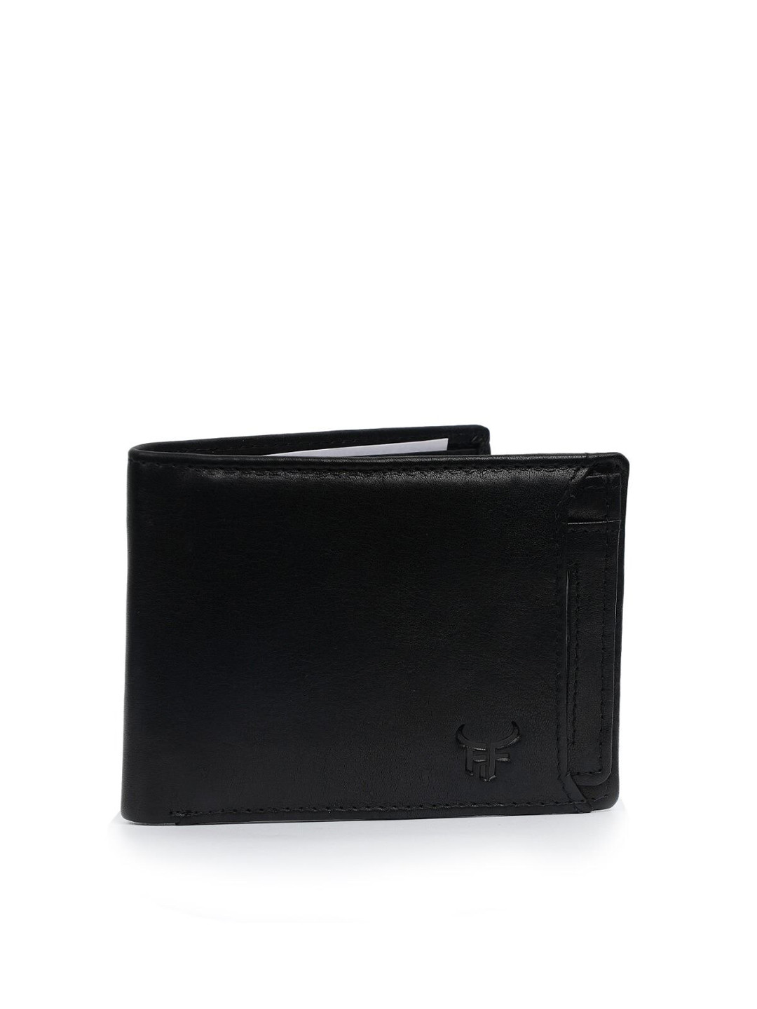 Buy Fusion Threads Men Black Leather Two Fold Wallet - Wallets for Men ...
