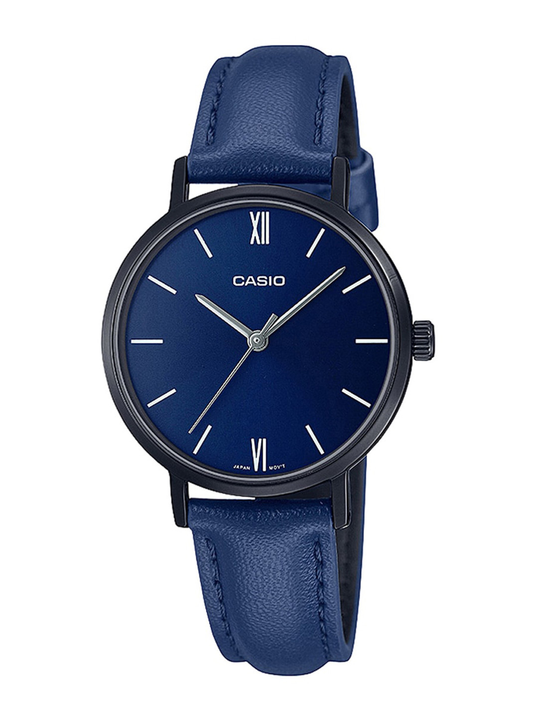 Buy CASIO Women Blue Dial & Blue Leather Straps Analogue Watch ...