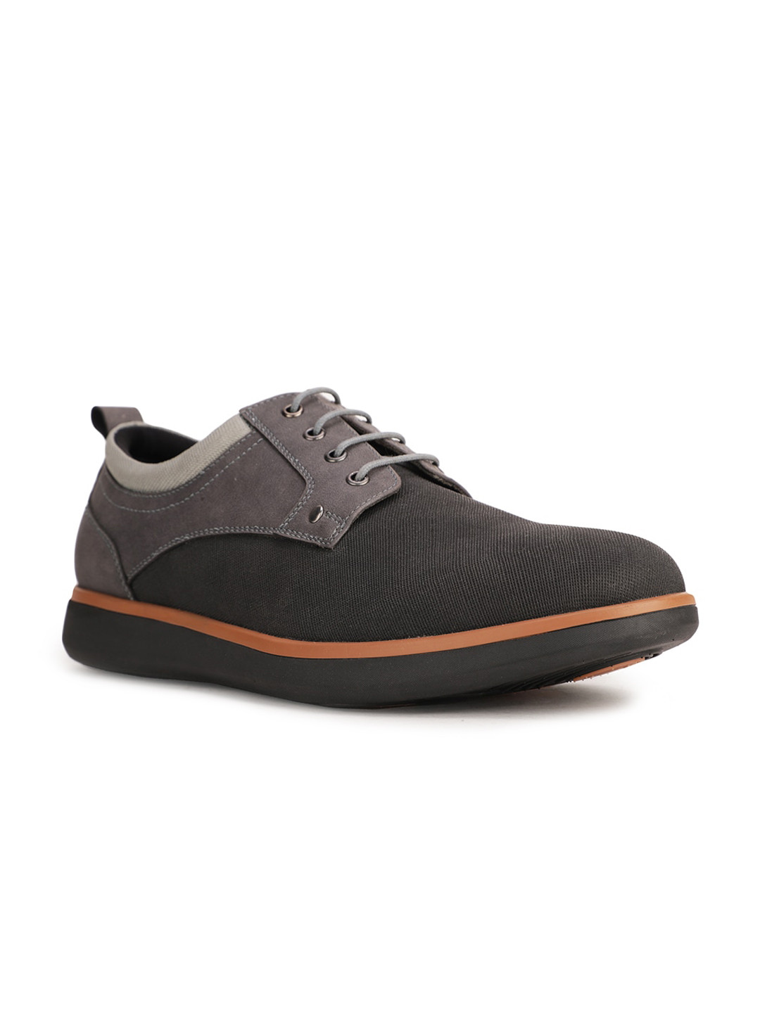 Buy Bata Comfit Men Grey Textured PU Derbys - Casual Shoes for Men ...